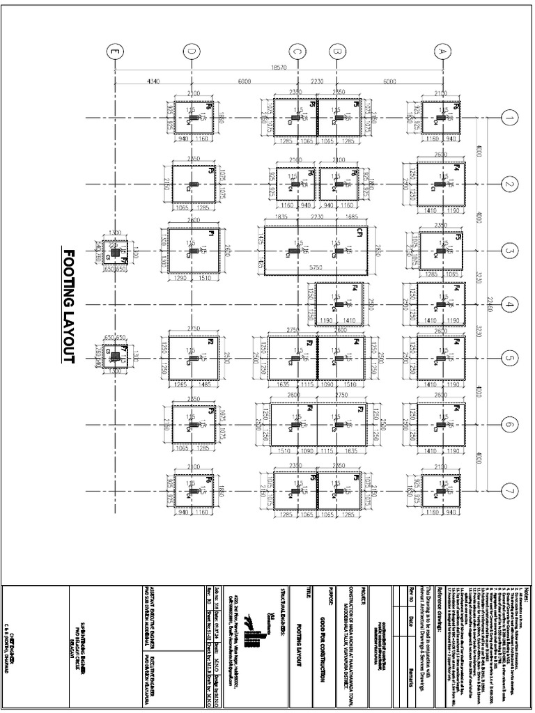 Nadakacheri Muddebihal - Footing Layout | PDF