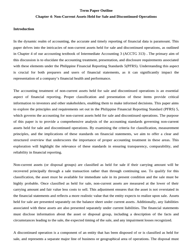 Term Paper Outline | PDF