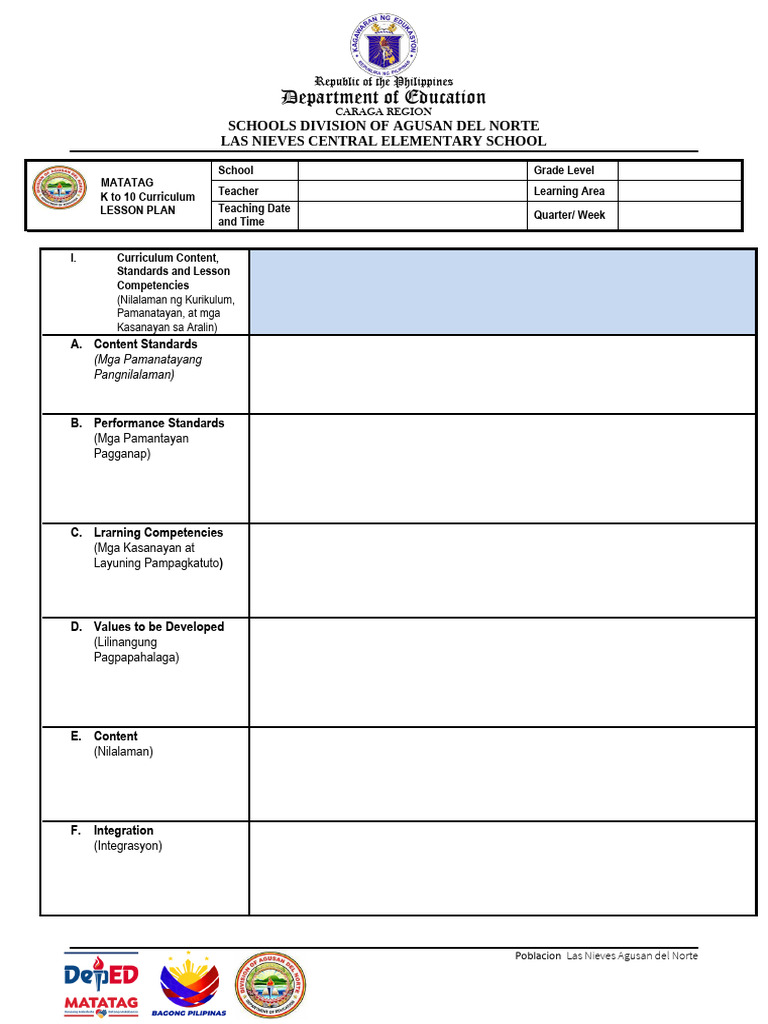 Matatag - Lesson-Plan Template-Final | PDF