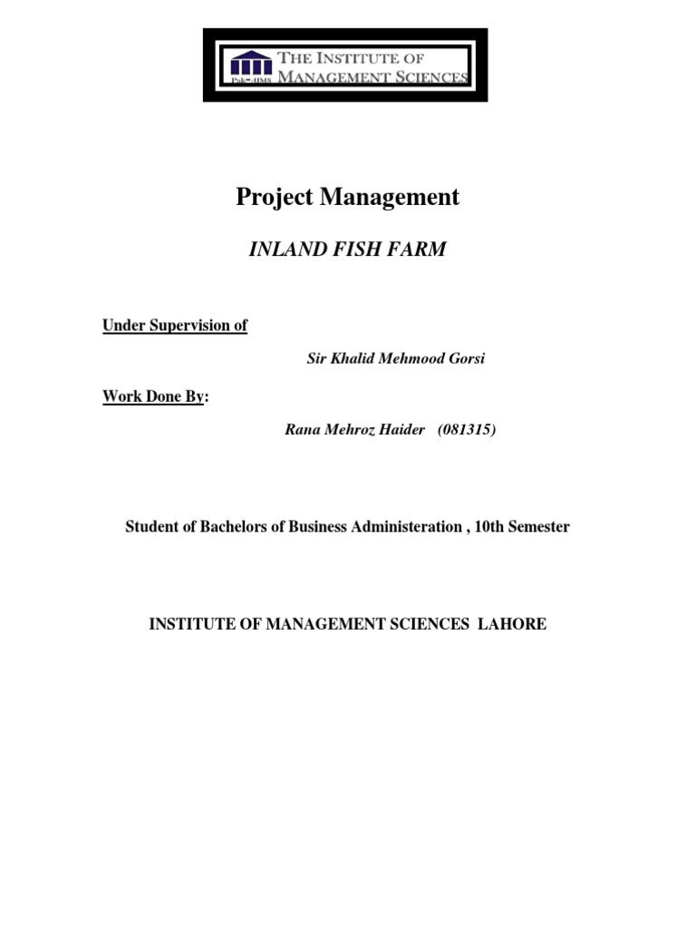 Inland Fish Farm Final Project | PDF | Agriculture | Soil
