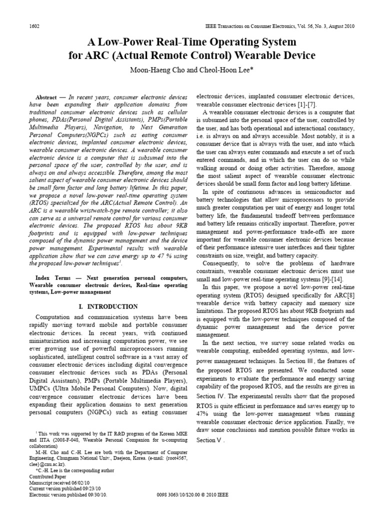 A Low-Power Real-Time Operating System For ARC Actual Remote Control ...