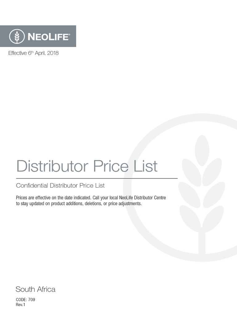 SA Confidential Price List March 2018 | PDF