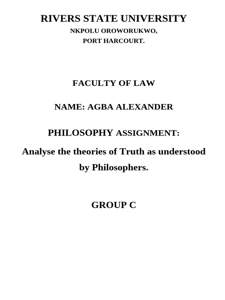 Theory of Truth - 121328 | PDF