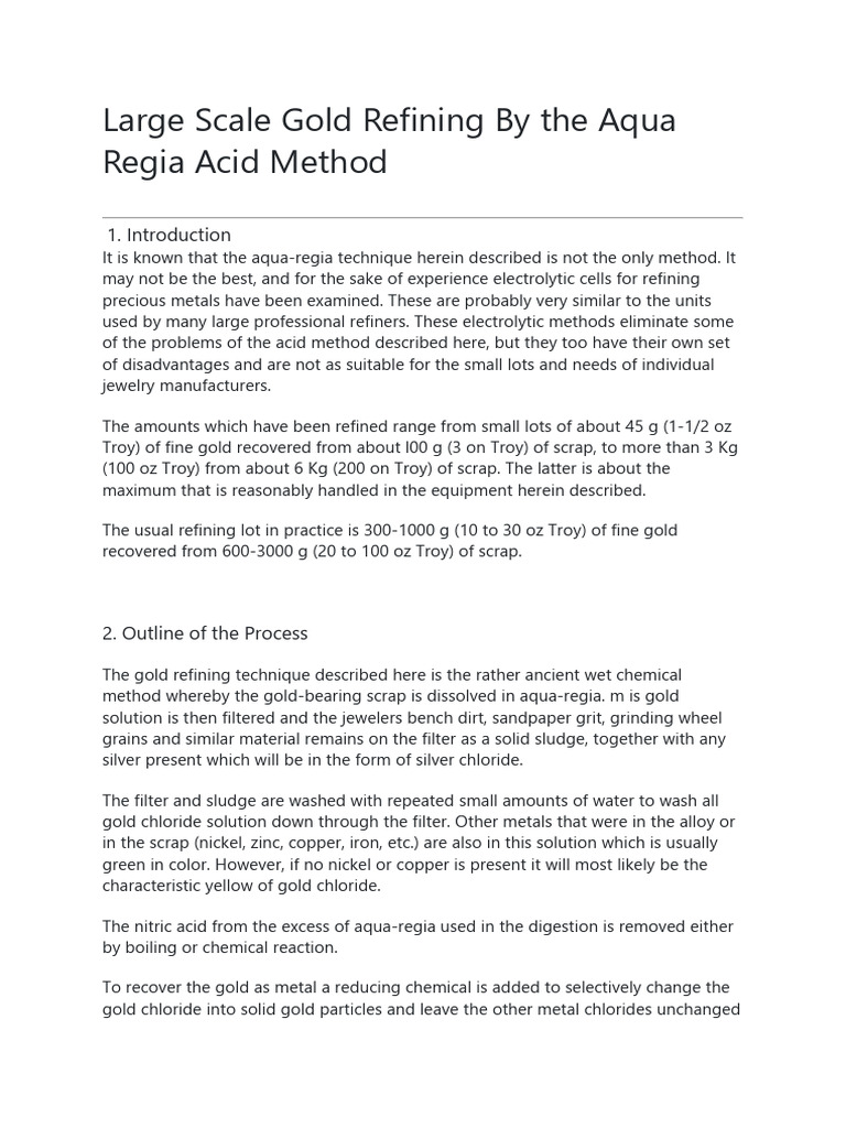 Aqua Regia Process | PDF