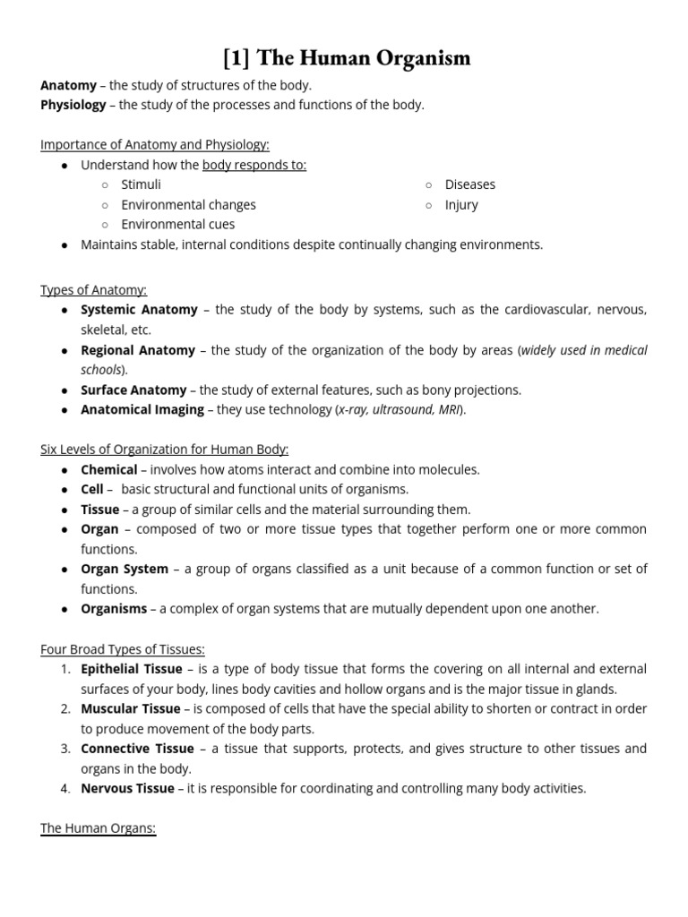 The Human Organism | PDF