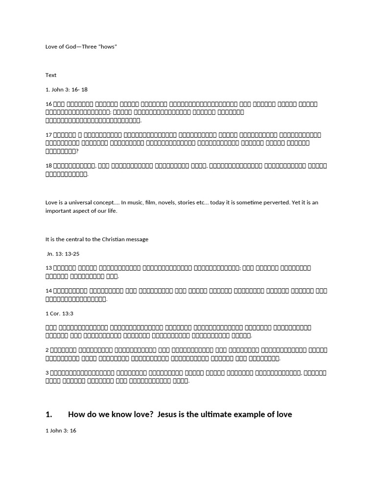 Preaching-Love of God - Three Hows | PDF | Conceptions Of God ...