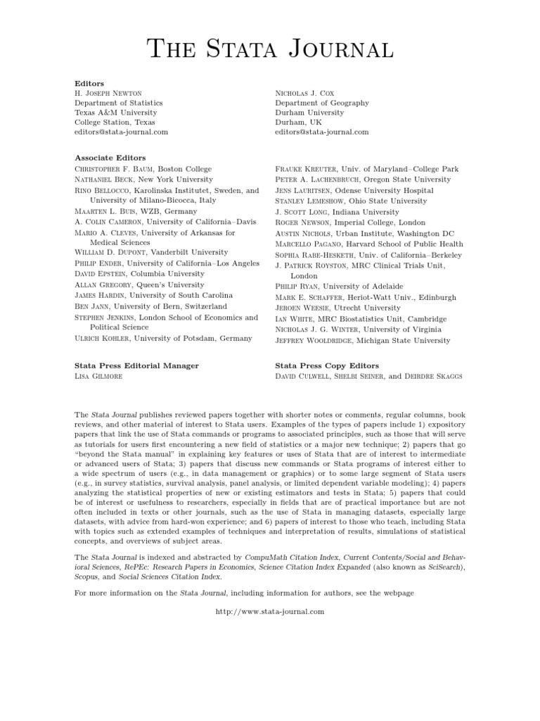 the stata journal | PDF the stata journal | PDF
