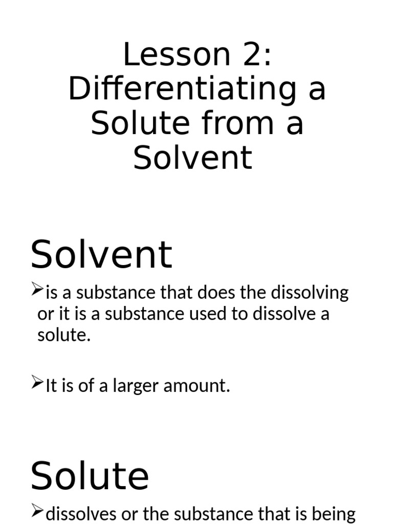 Solute and Solvent Science 6 | PDF