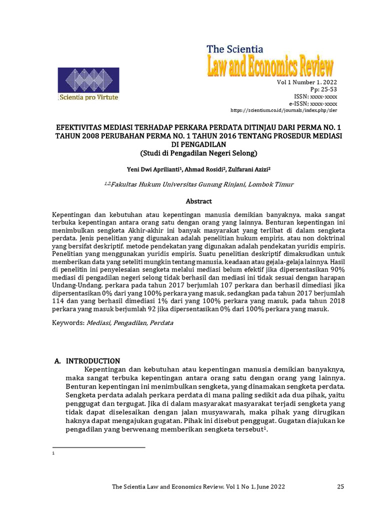 Article Text-685-1-10-20230111 | PDF | Dispute Resolution | Conflict (Process)