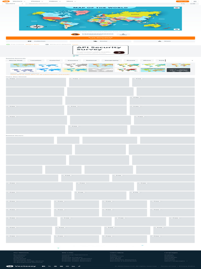 World Map With Country Names 20833849 Vector Art At Vecteezy - Free Word Template