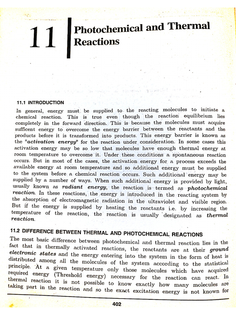 Photochemical and Thermal Reaction | PDF