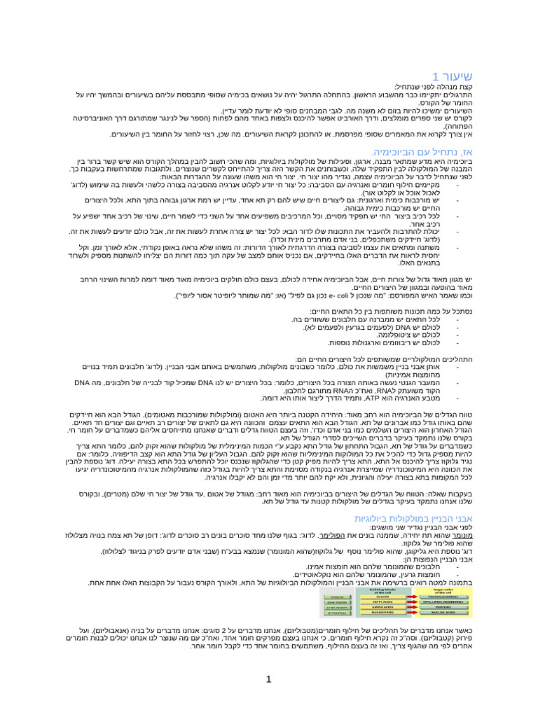 Biochemistry - Course Summary | PDF