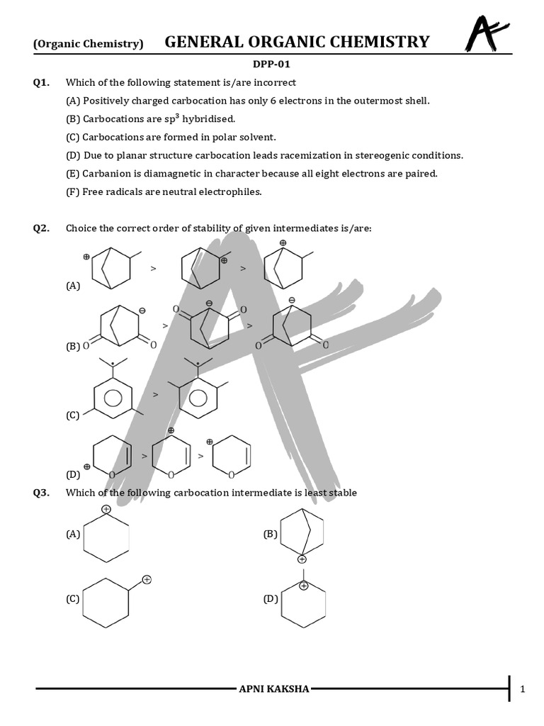 DPP - 01 - General Organic Chemistry | PDF