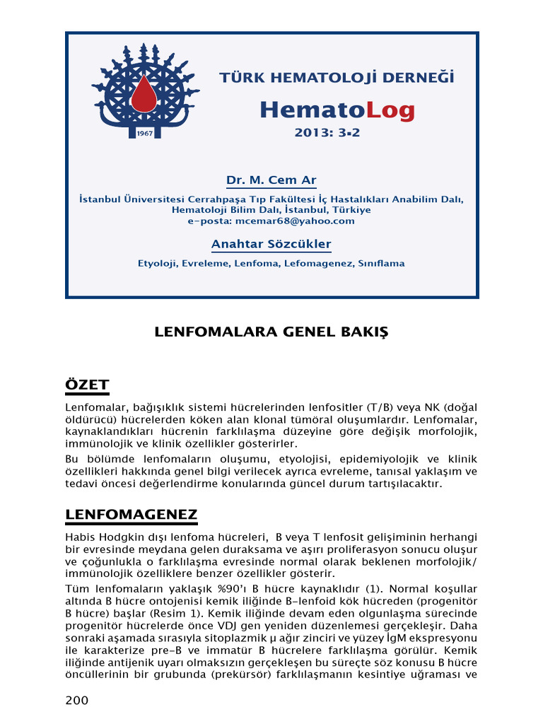 Lenfomalara Genel Bakis | PDF Lenfomalara Genel Bakis | PDF