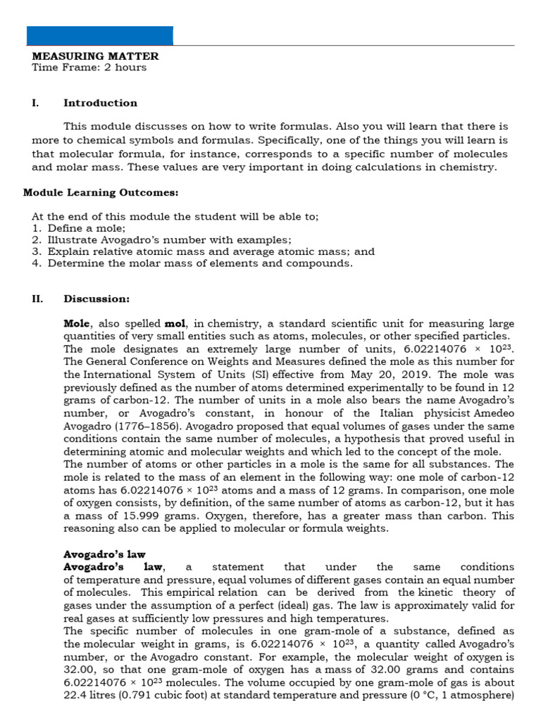 Chemistry Module 6 | PDF