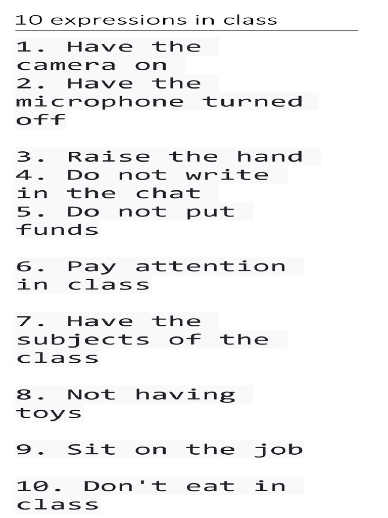 10 Expressions in Class | PDF