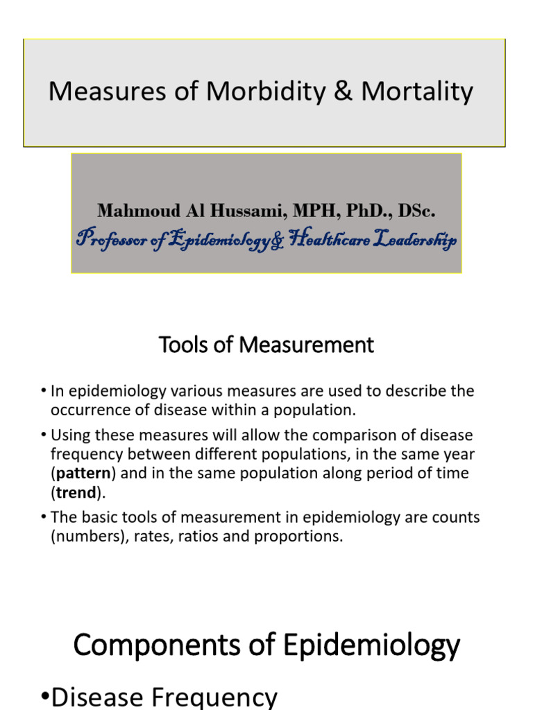Lecture Five Measures of Morbidity and Mortality | PDF