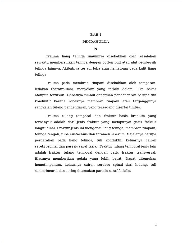 PDF Lapkas Trauma Telinga | PDF