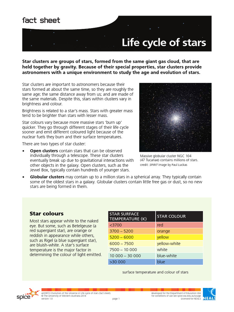 Life Cycle of Stars | PDF