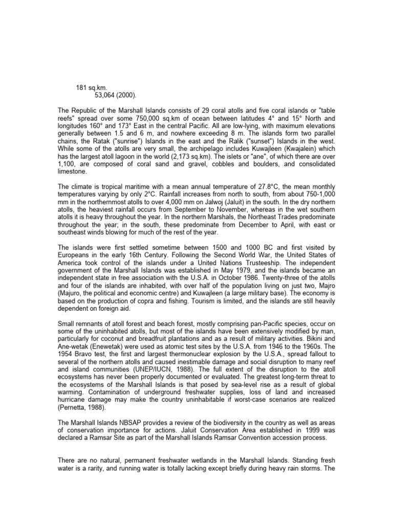 Marshall Island Country Chapter | PDF