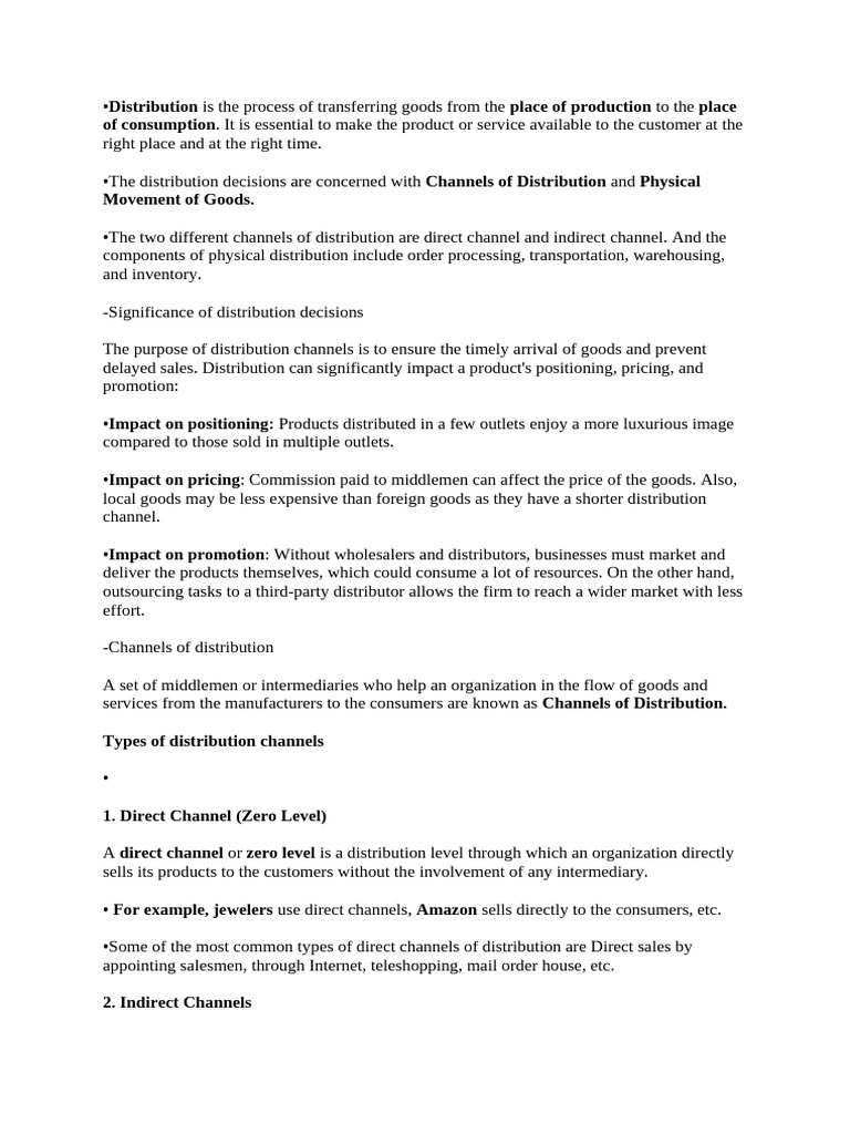 Distribution Decision | PDF