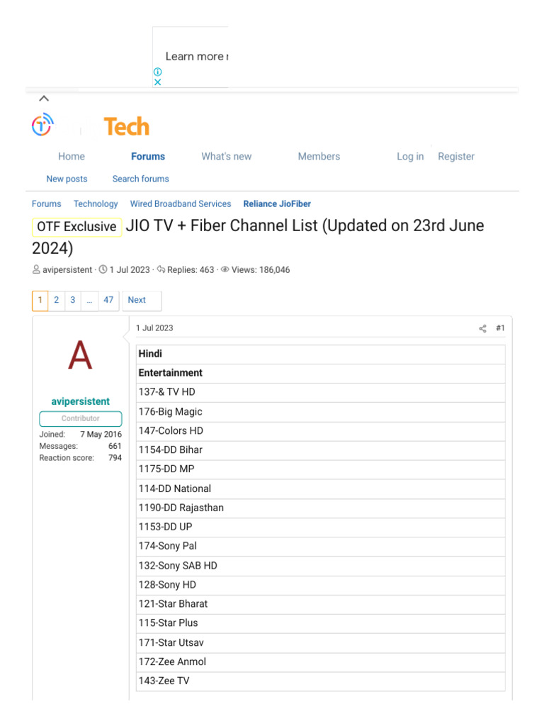 Jio Channel List | PDF
