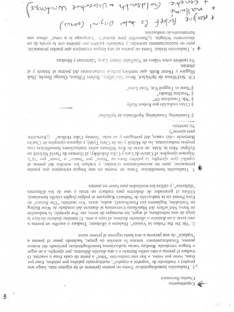 92 Ejercicios Creativos Charles Bernstein | PDF