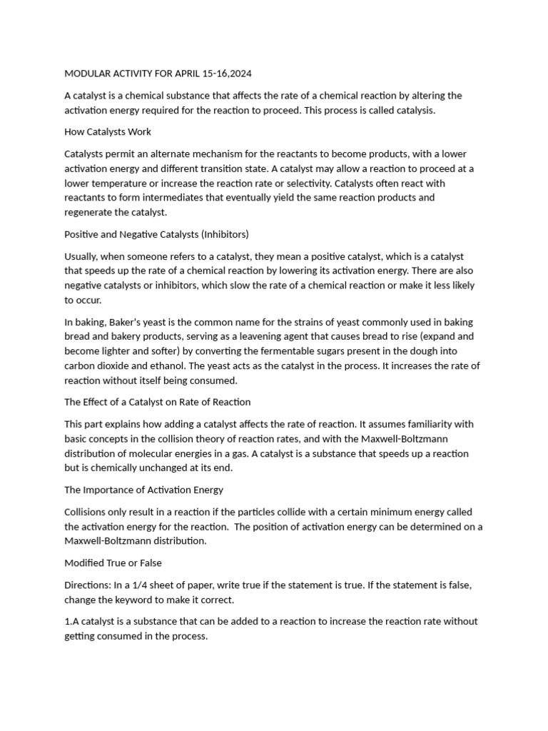 MODULAR ACTIVITY | PDF