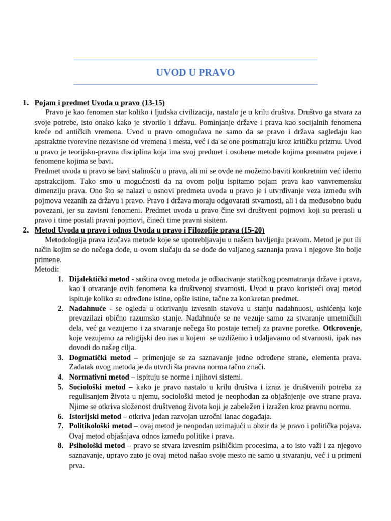 UVOD U PRAVO | PDF