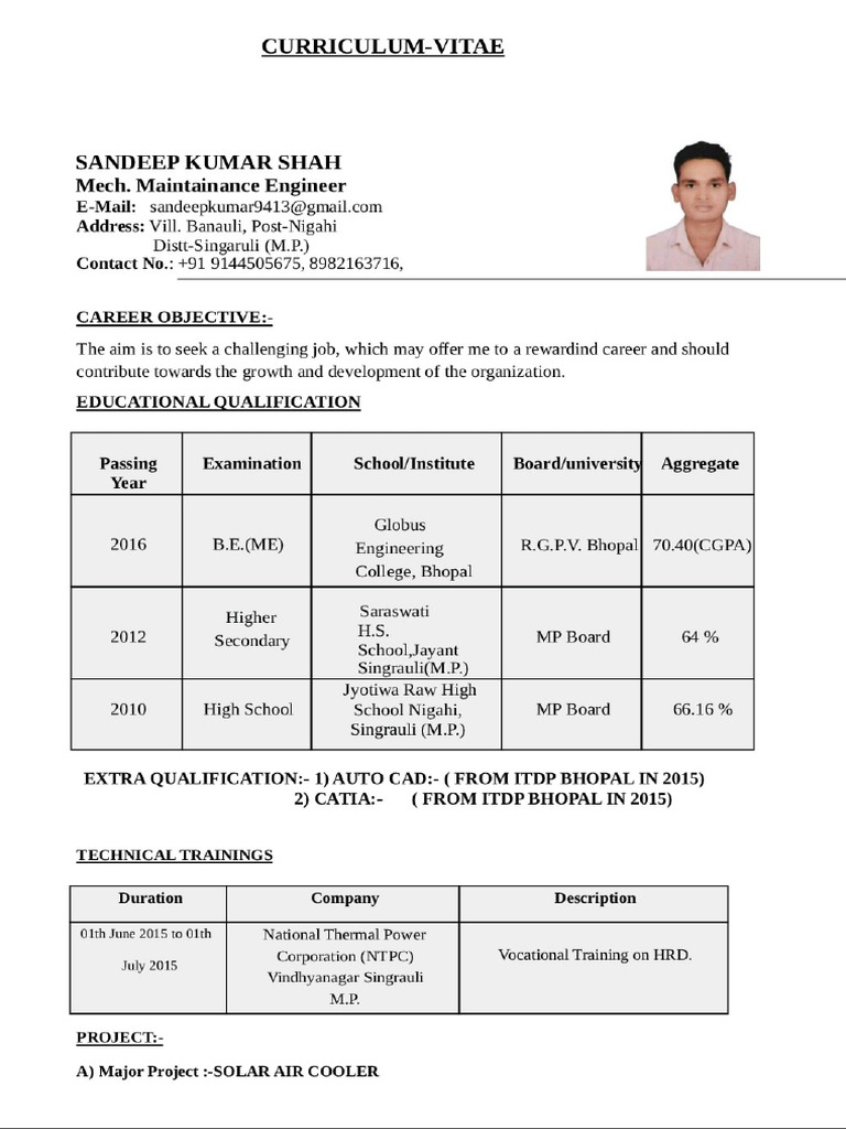 Sandeep CV | PDF
