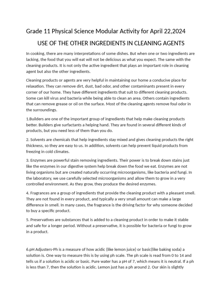 Grade 11 Physical Science Modular Activity For April 22,2024 | PDF