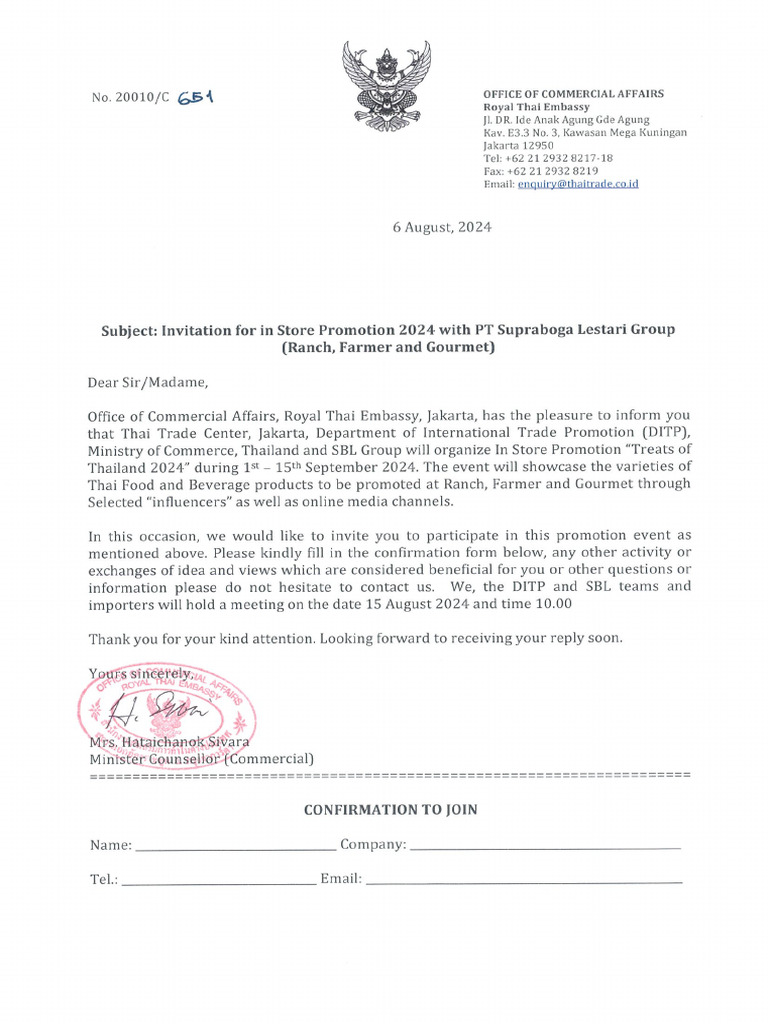 2024 - Invitation For Instore Promotion | PDF