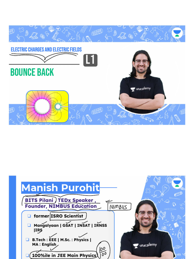 Bounce Back Lecture 1 Electric Field | PDF