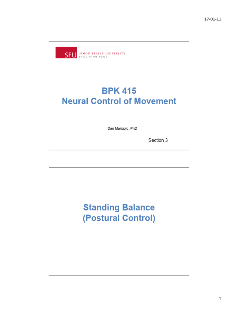 Lecture 5 - Standing Balance 2 | PDF | Balance (Ability) | Self-Improvement