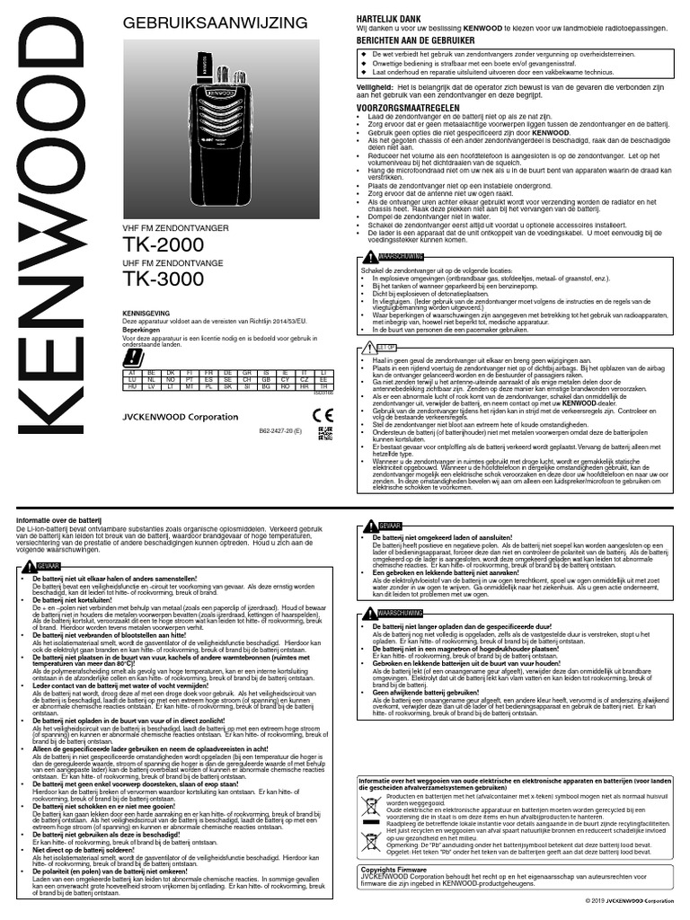 TK-2000 TK-3000: Gebruiksaanwijzing | PDF