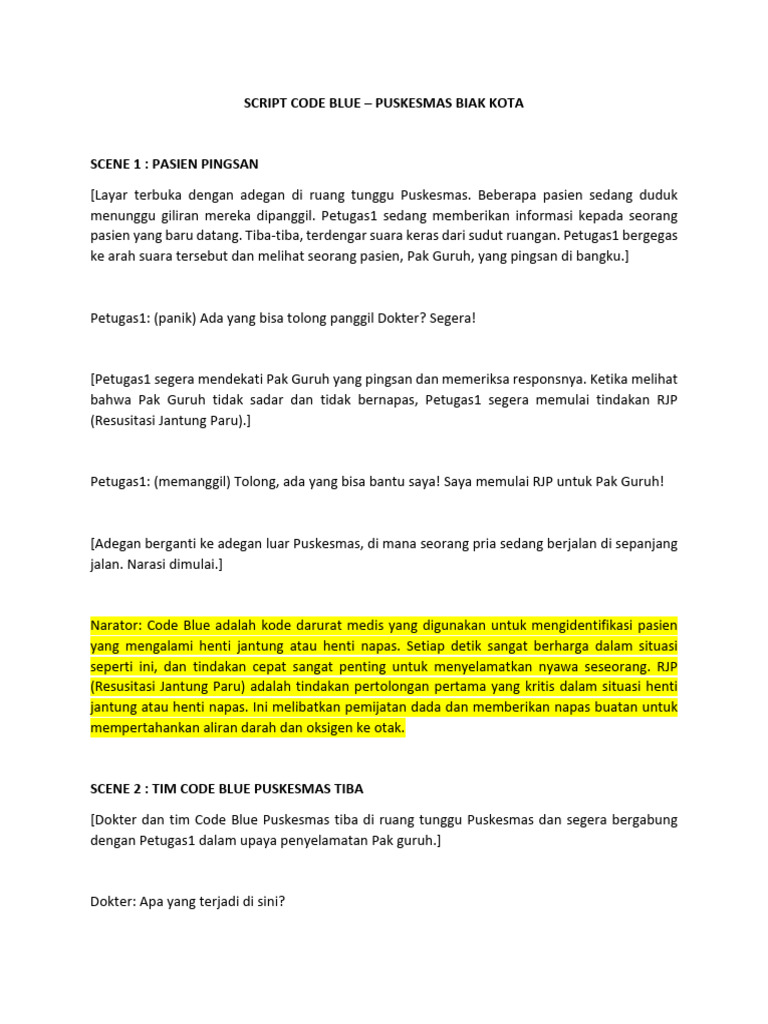 Script Code Blue | PDF