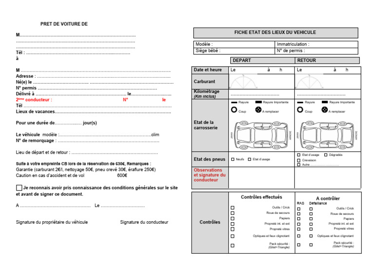 Document Pret Vehicule | PDF