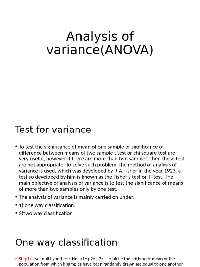 F Test (ANOVA) | PDF