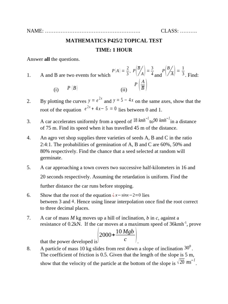 ST Mark Test 2 Apllied Maths - 2 | PDF