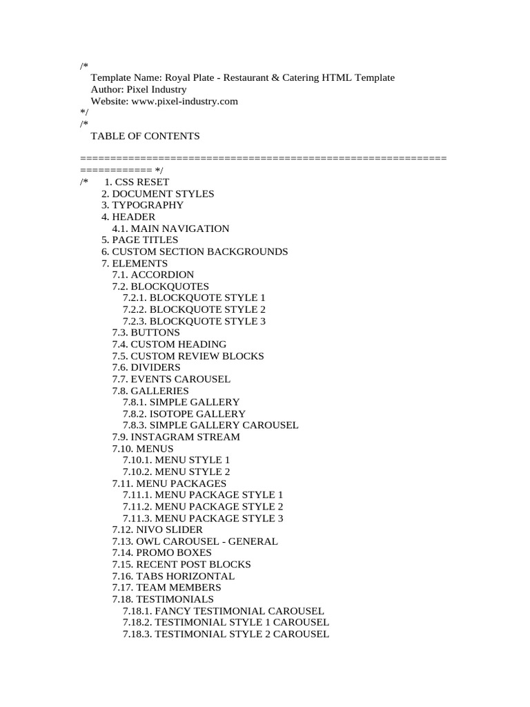 Projet Css. Restaurant | PDF