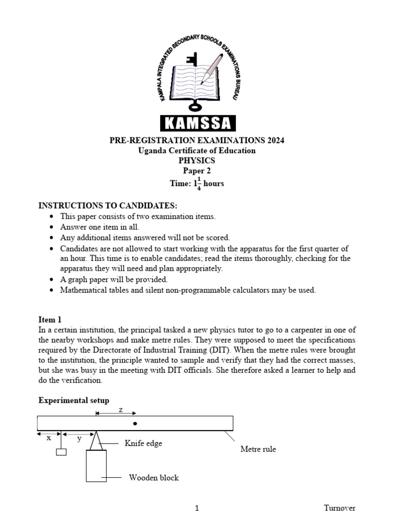 S4 Phy 2 Eot 1 2024 | PDF