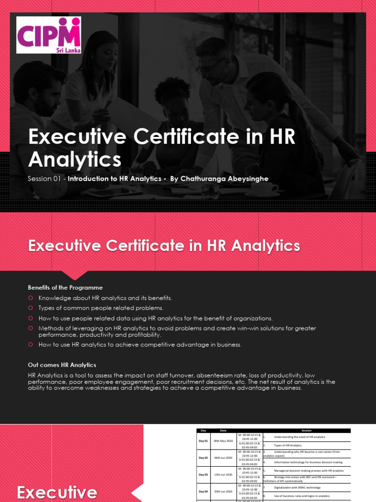 Executive Certificate in HR Analytics | PDF