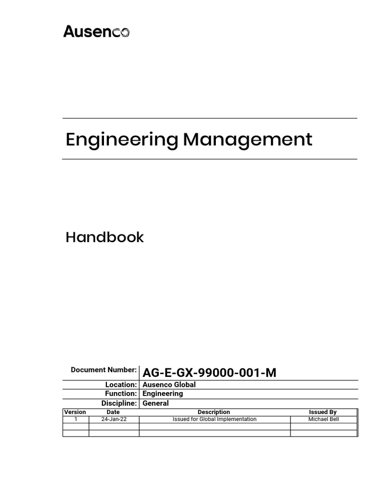 AG-E-GX-99000-001-M Engineering Management Handbook | PDF