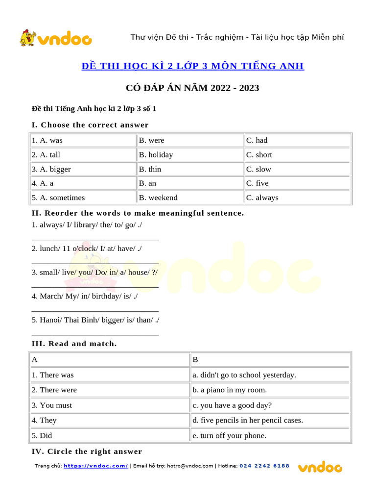 De On Thi Hoc Ki 2 Lop 3 Mon Tieng Anh Theo Giao Trinh Family and Friends 3 | PDF