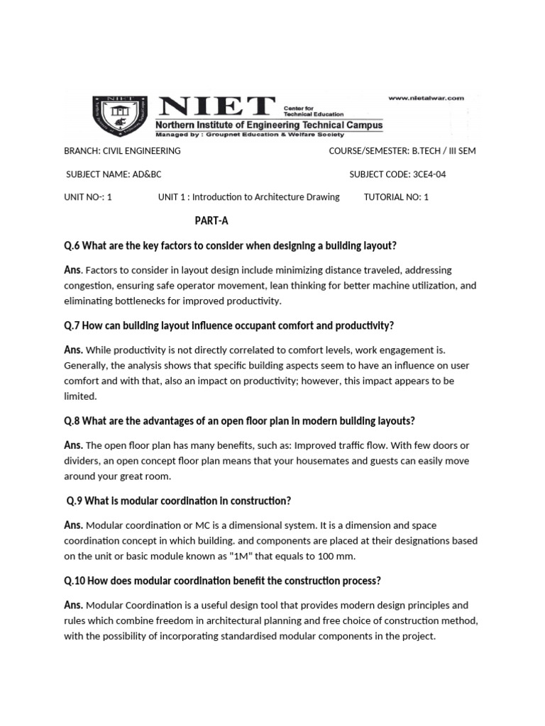 Ad&Bc Tute 1.1 Ans. | PDF