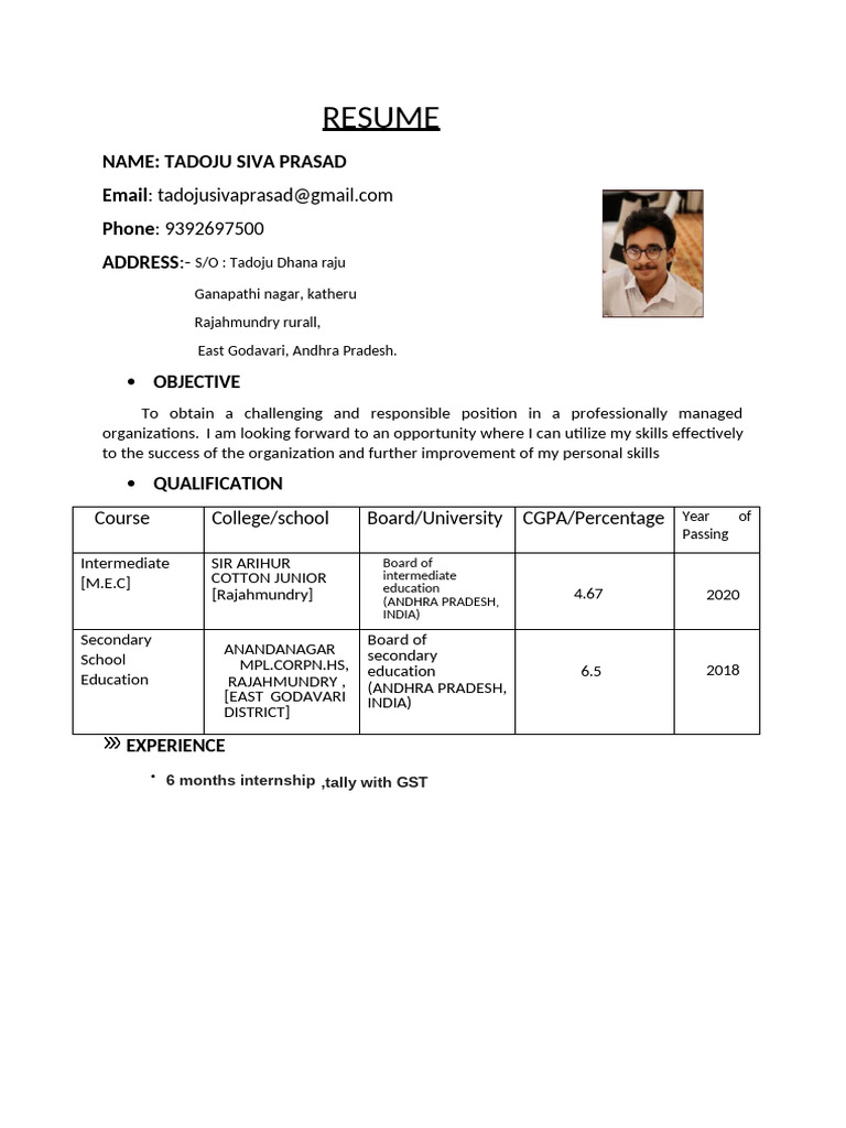 shiva resume | PDF