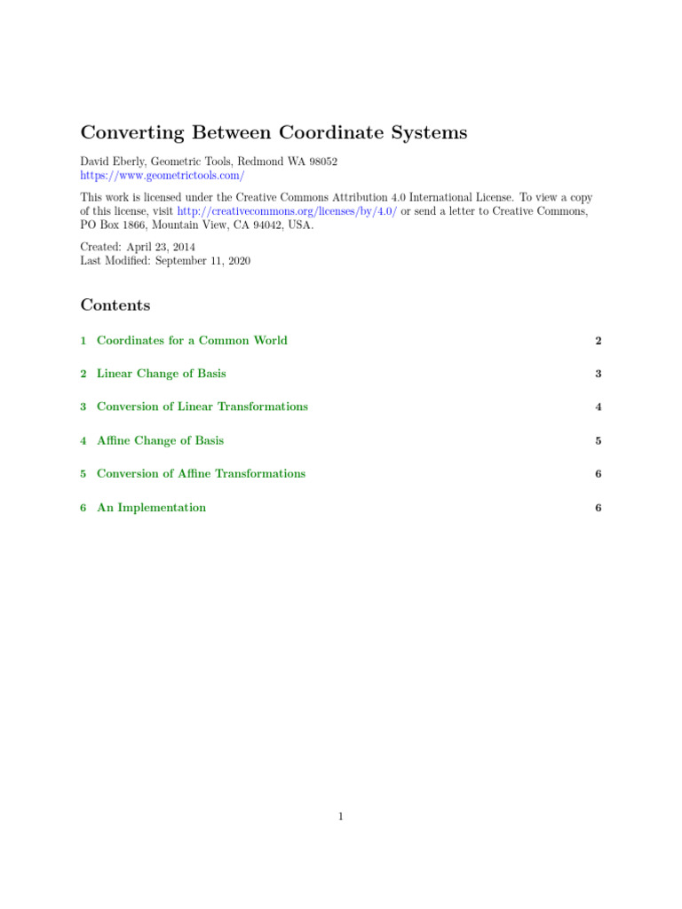 Converting Between Coordinate Systems | PDF