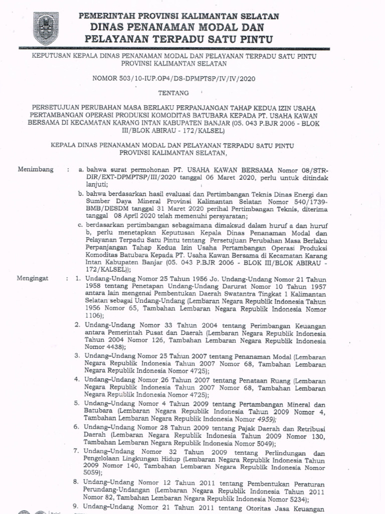 IUP OP PT - UKB (PT. Usaha Kawan Bersama) | PDF