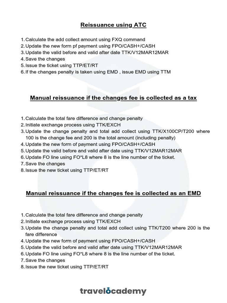 Reissuance Commands | PDF