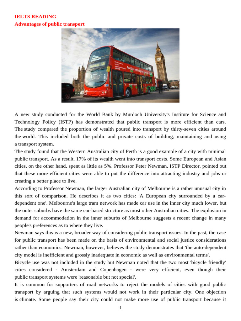IELTS READING Transport | PDF